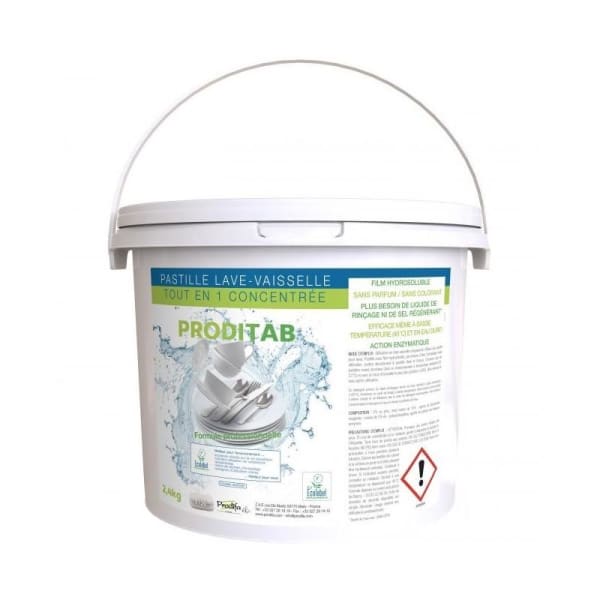 PRODITAB Pastille lave vaisselle tout en 1 ECOLABEL Seau 150 pastilles